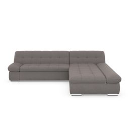Ecksofa DOMO collection, B:297cm H:80cm T:173cm, braun, Struktur fein 100% Polyester;Chenilleoptik 100% Polyester;SOFTLUX/Struktur fein 100%