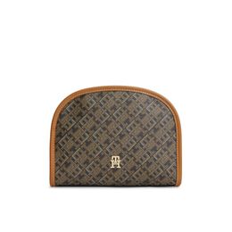 Tommy Hilfiger Damen Kulturbeutel "TH ICON WASHBAG MONO PRINT", braun, Leder, Lederimitat, Taschen, Unisex Waschbeutel, Minibag mit TH-Allover-Print