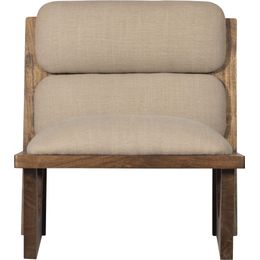 Loungesessel Woood, B:70cm H:71cm T:80cm, beige, Wohnzimmer, Sessel, "Opulent mit Boucl&eacute;-Bezug und Akazienholz-Gestell B 70 x T 80 x H 75 cm",