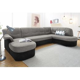 Wohnlandschaft DOMO collection, B:295cm H:83cm T:180cm, schwarz-wei&szlig;, Luxus-Microfaser (92% Polyester, 8% Nylon);Microfaser PRIMABELLE (100%