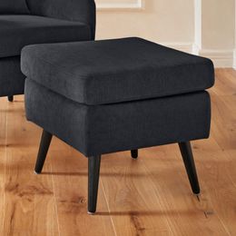Hocker OTTO HOME, B:58cm H:49cm T:58cm, schwarz, Samtcord (92% Polyester 8% Polyamid);Struktur (100% Polyester);Struktur Hahnentritt (100%