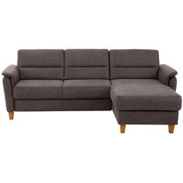 Ecksofa Home Affaire, B:244cm H:89cm T:163cm, grau, 100% Polyester;Struktur (100% Polyester);Luxus-Microfaser in Lederoptik (100% Polyester),