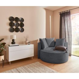 XXL-Sessel, B:153cm H:98cm T:145cm, grau, LeGer Home by Lena Gercke, Sessel, "ISALIE Cord, Lesesessel, Loveseat, inklusive Zierkissen", extra gro&szlig;e