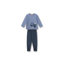 Sanetta Jungen Schlafanzug "Pyjama Schlafanzug Bagger lang Kids 1er Pack", Gr. 116, blau, Obermaterial: 100% Baumwolle CO., Homewear-Sets