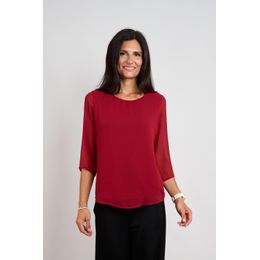 Seidel Moden Damen Chiffonbluse, rot, Gr. 34, Single Jersey, Obermaterial: 100% Polyester. Futter: 95% Viskose, 5% Elasthan, Blusen, MADE IN GERMANY