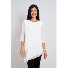 Seidel Moden Damen Longbluse, wei&szlig;, Basic, Gr. 52, unifarben, Single Jersey, Obermaterial: 100% Polyester. Futter: 95% Viskose, 5% Elasthan, Blusen,