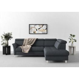 Sit & More Ecksofa SIT & MORE, B:252cm T:216cm, grau, 98% Polyester, 2% Polyamid, Wohnzimmer, Sofas, "Marano L-Form", inklusive Kopfteilverstellung, optional