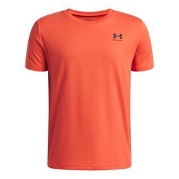 Under Armour Jungen T-Shirt "UA B SPORTSTYLE LC SS"venom rot,, schwarz, Gr. M, Obermaterial: 60% Baumwolle, 40% Polyester, Shirts, f&uuml;r Jugendliche