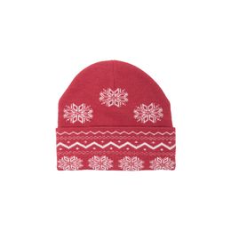 Only & Sons ONLY & SONS Herren Beanie "ONSXMAS BEANIE", rot, bedruckt, Strick, Obermaterial: 100% Polyester, M&uuml;tzen