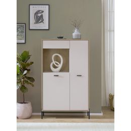 Vitrine Home Affaire, B:80cm H:150cm T:35cm, wei&szlig;, FSC-zertifizierter Holzwerkstoff, Wohnzimmer, Schr&auml;nke, "Fredericia,moderner Hochschrank,
