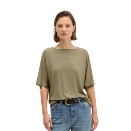 Marc O'Polo MARC O'POLO Damen T-Shirt "aus Viskose-Stretch-Jersey", gr&uuml;n, Basic, Gr. M, unifarben, Obermaterial: 56% Viskose, 37% Modal, 7% Elasthan, Shirts