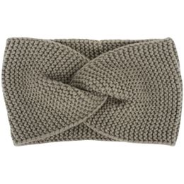 styleBREAKER Damen Stirnband "Krausstrick Stirnband Twist Knoten", grau, Modisch, Obermaterial: 100% Polyacryl PAN., M&uuml;tzen