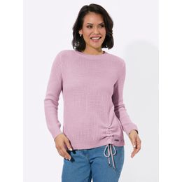 Casual Looks Damen Rundhalspullover "Rundhals-Pullover", rosa, Gr. 38, unifarben, 50% Viskose, 25% Polyester, 25% Polyamid, Pullover