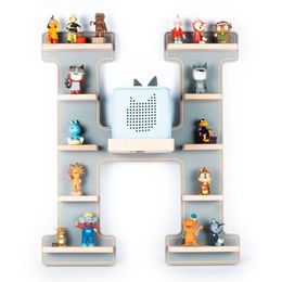 Wandregal BOARTI, B:46cm T:19cm, grau, K&uuml;che, Regale, "Holz Regal Buchstabe H f&uuml;r Toniebox Tonies Figuren"
