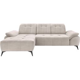 Ecksofa Home Affaire, B:255cm H:94cm, beige, 93% Polyester, 7% Polyamid, Wohnzimmer, Sofas, "Fiore modern und bequem, schmale Armlehnen, tolle