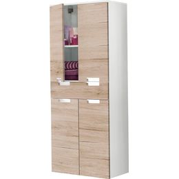 Hochschrank Schildmeyer, B:65cm H:157,5cm T:35cm, wei&szlig;, Badezimmer, Schr&auml;nke, "Mars, Hochschrank, melaminharzbeschichtet,Made in Germany, B: 65 cm",
