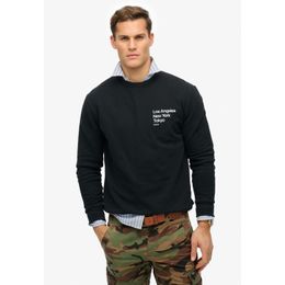 Superdry Herren Sweatshirt "CORE LOGO CITY CREW", schwarz, Gr. M, bedruckt, angeraute Sweatware, Obermaterial: 100% Baumwolle, Sweatshirts, mit