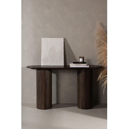 Beistelltisch VENTURE HOME, B:40cm H:72cm T:40cm, braun, Wohnzimmer, Tische, "Bianca, ovaler Konsolentisch mit Holzfurnier-Optik, 130 &times; 40 cm",