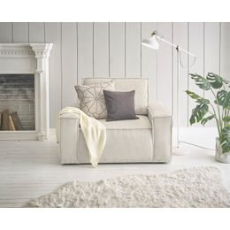 Sessel OTTO HOME, B:120cm H:85cm T:86cm, beige, 100% Polyester, Wohnzimmer, Sessel, "SHERWOOD Cord Love-Seat", passend zur Polster-Serie SHERWOOD