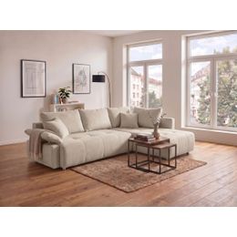 Ecksofa Collection AB, B:213cm H:41cm T:166cm, beige, 100%Polyester, Wohnzimmer, Sofas, "Funtastic, Breite 213 cm", mit Schlaffunktion, Bettkasten,