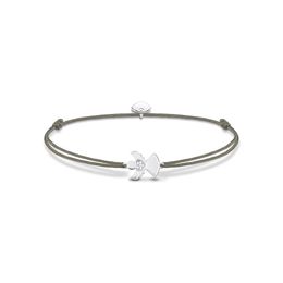 Thomas Sabo Damen Armband "Armband Little Secret Engel", 20cm, Nylon Silber 925 (recycelt), grau, Nylon, Silber 925 (recycelt), Armb&auml;nder, mit