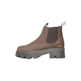 N91 Damen Plateaustiefelette "Style Choice II Chelsea Boots", Gr. 37, braun, Leder, Schuhe, Damen Stiefelette Leder handgefertigt, Lederboots