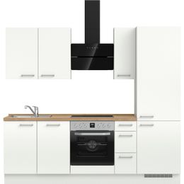 K&uuml;chenzeile Nobilia, B:240,3cm H:216,6cm T:60cm, wei&szlig;, Komplettk&uuml;chen-Sets, ""Laser II", NEU: individuell anpassbar mit gratis Profi-Beratung",
