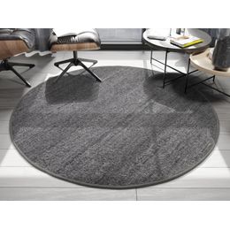 Teppich, H:12mm &Oslash;:200cm, grau, OCI DIE TEPPICHMARKE, Wolle, Wohnzimmer, Teppiche, "FAVORIT, Wendeteppich, auch als L&auml;ufer und Rund", Handweb-Teppich