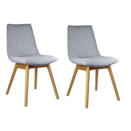 4-Fu&szlig;stuhl OTTO HOME, B:46cm H:89cm T:57cm, grau, Holzwerkstoff, Massivholz, Polyester, St&uuml;hle, "Ramon", mit Massivholzbeinen, verschiedene Stoffe