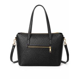 Damen Schultertasche "Alexia", Collezione Alessandro, schwarz, Leder, Taschen, elegante Ledertasche, Made in Italy