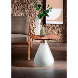 Baumkantentisch PAROLI, B:46cm H:44cm T:46cm, wei&szlig;, Tische
