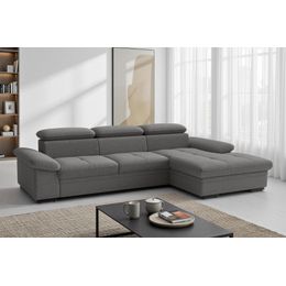 Sit & More Ecksofa SIT & MORE, B:260cm H:73cm T:174cm, grau, 100% Polyester, Wohnzimmer, Sofas, "Viola, L-Form, B: 260 cm", optional Schlaffunktion,inkl