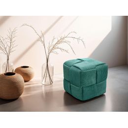 Pouf ByLiving, B:40cm H:41cm T:40cm, gr&uuml;n, Polypropylen, Stoff, Poufs, "URBAN", Bezug Cord in verschiedenen Farben, Schaumstoff