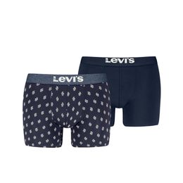 Levi's LEVI'S Herren Boxershorts "LEVIS MEN DENIM GEO BOXER BRIEF 2P", Gr. S, blau, Single Jersey, Obermaterial: 95% Baumwolle, 5% Elasthan, Unterhosen, mit