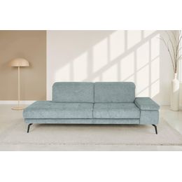 Recamiere DIE PLANBAR, B:230cm H:82cm T:115cm, grau, 100% Polyester, Sofas, "MP-IN20126 mit Federkern-Polsterung", mit Kopfteilverstellung, wahlweise
