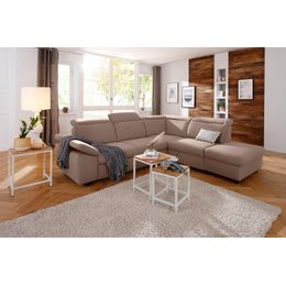 Ecksofa OTTO HOME, B:276cm T:232cm, braun, Struktur fein (100% Polyester);Luxus-Microfaser Lederoptik (100% Polyester);Soft clean (98% Polyester, 2%