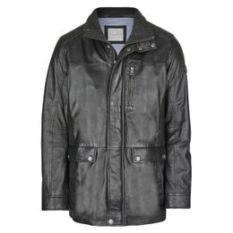 Bugatti Herren Blouson "BUANTONIO", schwarz, Gr. 52, uni, Obermaterial: 100% Lammleder LEL. Futter: 100% Baumwolle CO. 100% Baumwolle CO., Jacken,