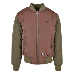 Herren Bomberjacke "Starter Black Label Herren Starter Quilted Bomber Jacket", braun, Gr. S, STARTER Black Label, unifarben, 100% Polyamid, Jacken