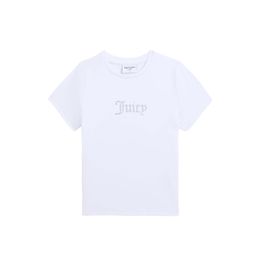 Juicy Couture Damen T-Shirt "ESME FITTED TEE Damen", wei&szlig;, Gr. M, Jersey, 66% Modal, 28% Viskose, 6% Elasthan, Shirts, T-Shirt Damen, Schriftzug,