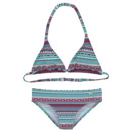 Buffalo M&auml;dchen Triangel-Bikini "Lux Kids", gr&uuml;n, Gr. 122, bedruckt, gemustert, Polyamid, Bikini-Sets, mit abstraktem Druck
