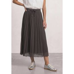 Street One Damen Plisseerock, grau, Gr. 44, unifarben, Stoff, 95% Polyester, 5% Elasthan, R&ouml;cke, in plissierter Optik