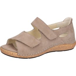 Waldl&auml;ufer WALDL&Auml;UFER Damen Sandale "K-Heliett", Gr. 4,5, beige, Nubukleder, unifarben, Schuhe, Sommerschuh, Sandalette, Keilabsatz, in Komfortweite K (=