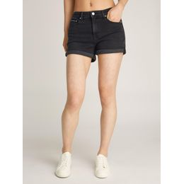 Damen Shorts "MID RISE SHORT", schwarz, Gr. 32, Calvin Klein Jeans, unifarben, Denim/Jeans, Obermaterial: 99% Baumwolle, 1% Elasthan, Hosen, mit