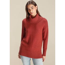 Tamaris Damen Rollkragenpullover "aus weicher Viskosemischung", orange, Gr. 40, meliert, unifarben, Strick, Obermaterial: 50% Viskose, 26% Polyamid,