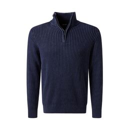 Herren Troyer "Knit 1/1 Troyer", blau, Gr. XXXL, Pioneer Authentic Jeans, unifarben, Strick, Obermaterial: 100% Baumwolle, Pullover, in Strick-Optik