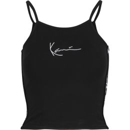 Karl Kani Damen Muskelshirt "Karl Kani Damen KKWQ22001BLK Karl Kani Tape Small Signature Top", schwarz, Gr. XL, bedruckt, 95% Baumwolle, 5% Elasthan,