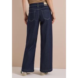 Cecil Damen Loose-fit-Jeans, blau, Gr. 30, unifarben, Jeans, 52% Baumwolle, 38% Lyocell, 7% Elastomultiester, 3% Elasthan, Jeans, High Waist