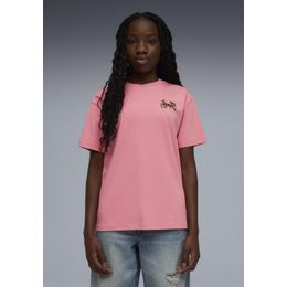 Puma M&auml;dchen T-Shirt "MID90S RELAXED GRAPHIC TEE G", pink, Gr. 128, bedruckt, Jersey, Obermaterial: 100% Baumwolle, Shirts, f&uuml;r Jugendliche, Kurzarm,