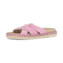 Gabor Damen Pantolette, Gr. 36, rosa, Ziegenveloursleder, unifarben, Schuhe, Plateau, Sommerschuh, Schlupfschuh in modischer Optik