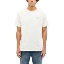 Mustang Herren T-Shirt "Austin-Logo small", wei&szlig;, Gr. M, Jersey, Obermaterial: 100% Baumwolle, Shirts, Regular fit, kleiner Markenschriftzug